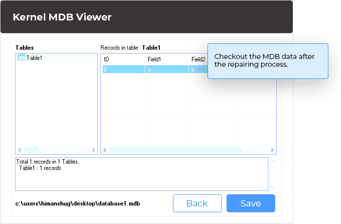 Free MDB Viewer Tool to View MDB/ACCDB Files of MS Access