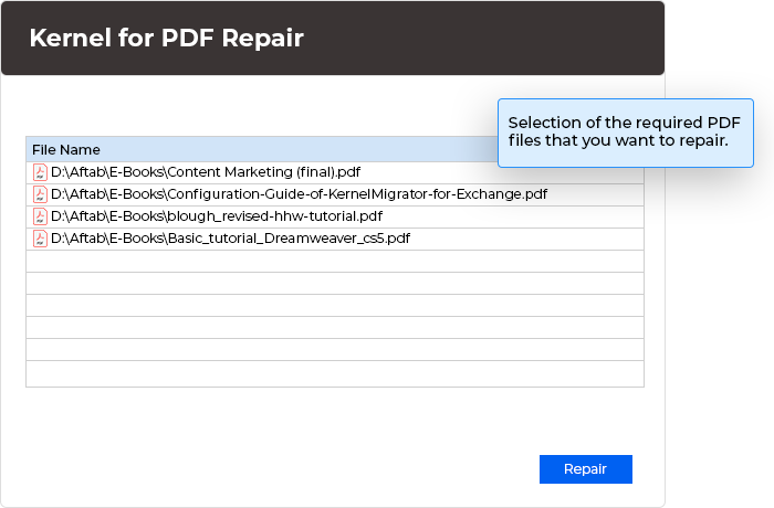 PDF Repair Tool to Repair Inaccessible, Corrupted and Damaged PDF Files