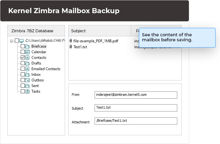 Zimbra Mailbox Backup Tool to Backup All Mailboxes from Zimbra TGZ Files